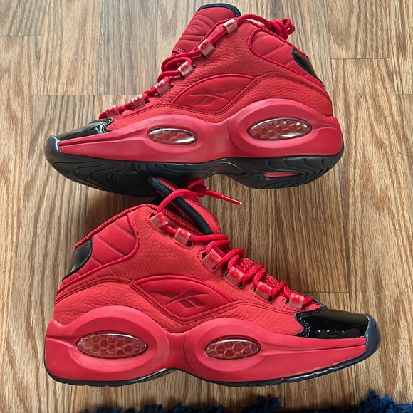 Reebok | Shoes | Reebok Question Mid Heart Over Hypeblackscarlet Worn ...